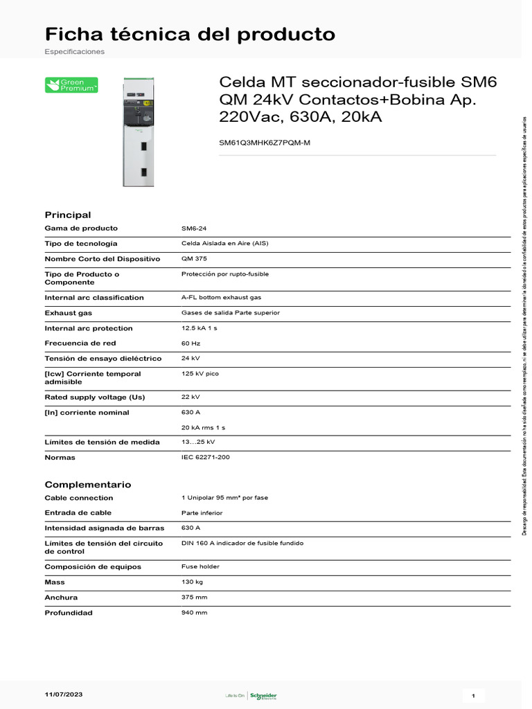 Celda MT Seccionador-Fusible 24kV | PDF | Electrónica | Bienes manufacturados