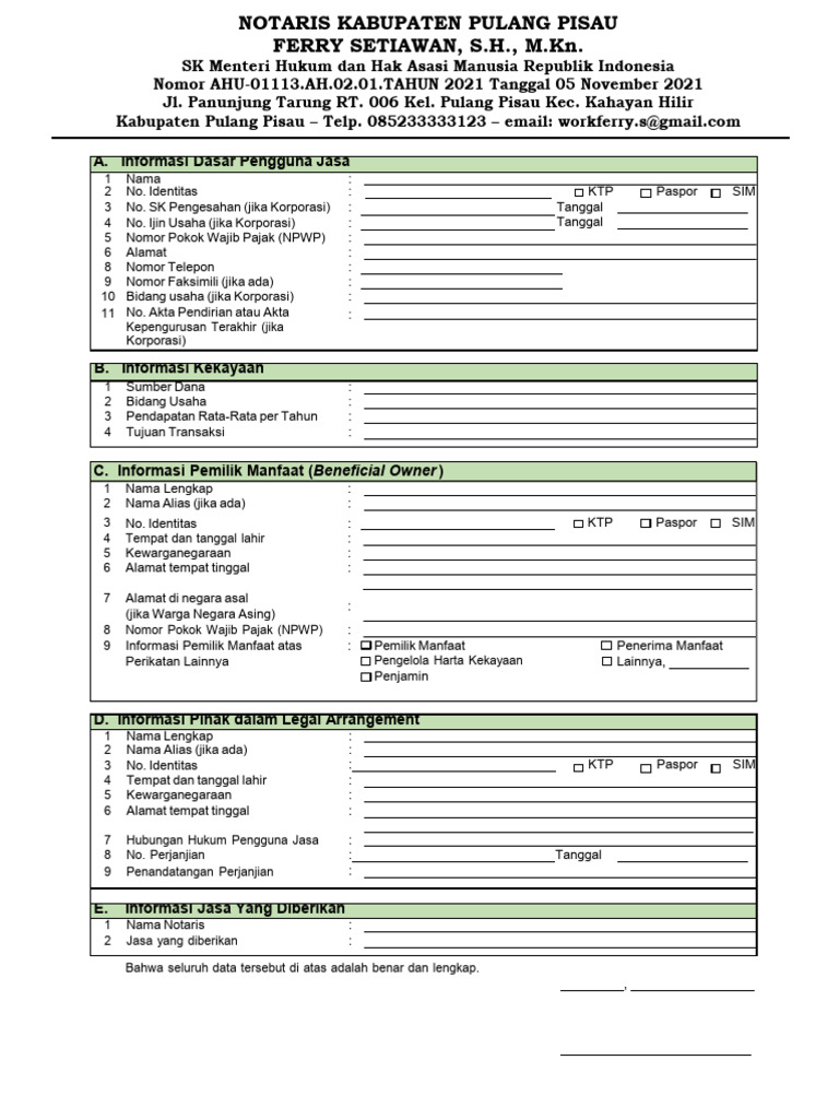 Form CDD Perikatan | PDF