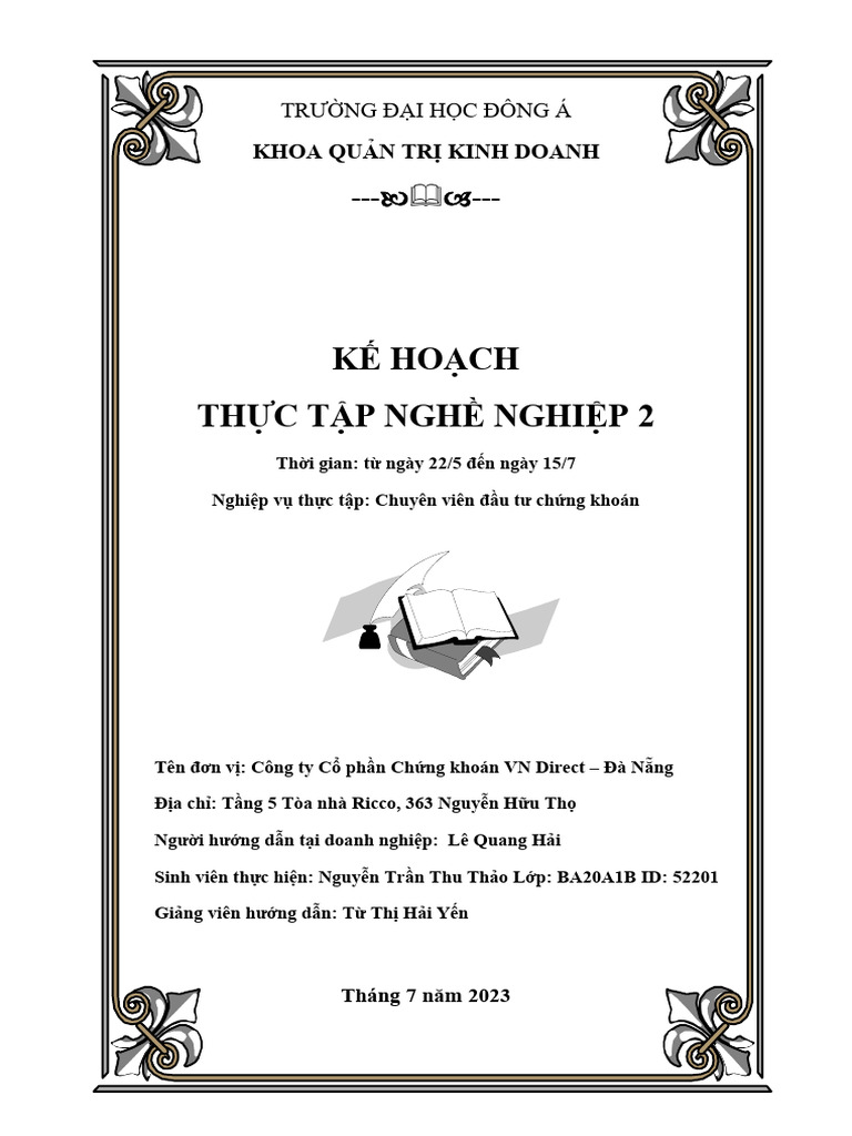 KẾ HOẠCH THỰC TẬP NN2 | PDF