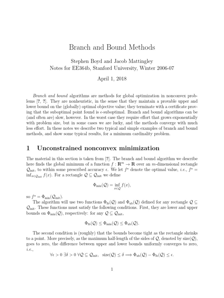 BB Notes | Download Free PDF | Mathematical Optimization | Mathematical ...