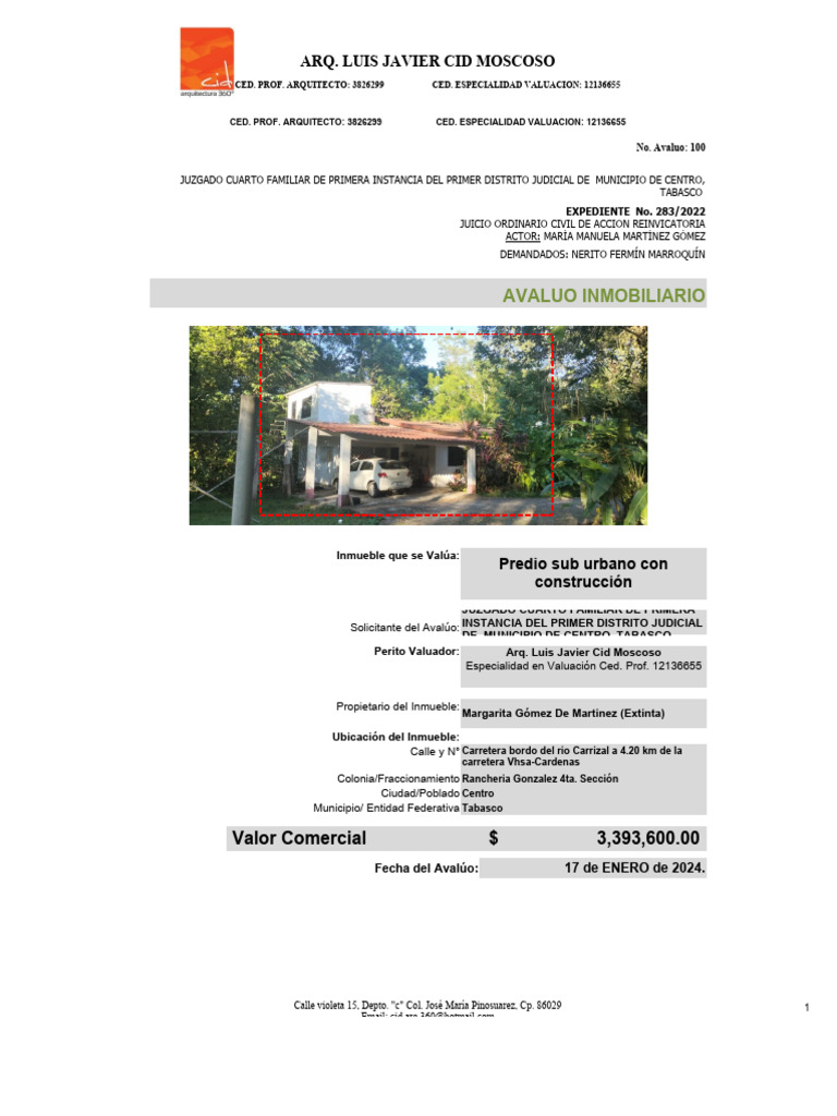 Avaluo - Ria Gonzalez | PDF | Hormigón | Valoración (Finanzas)