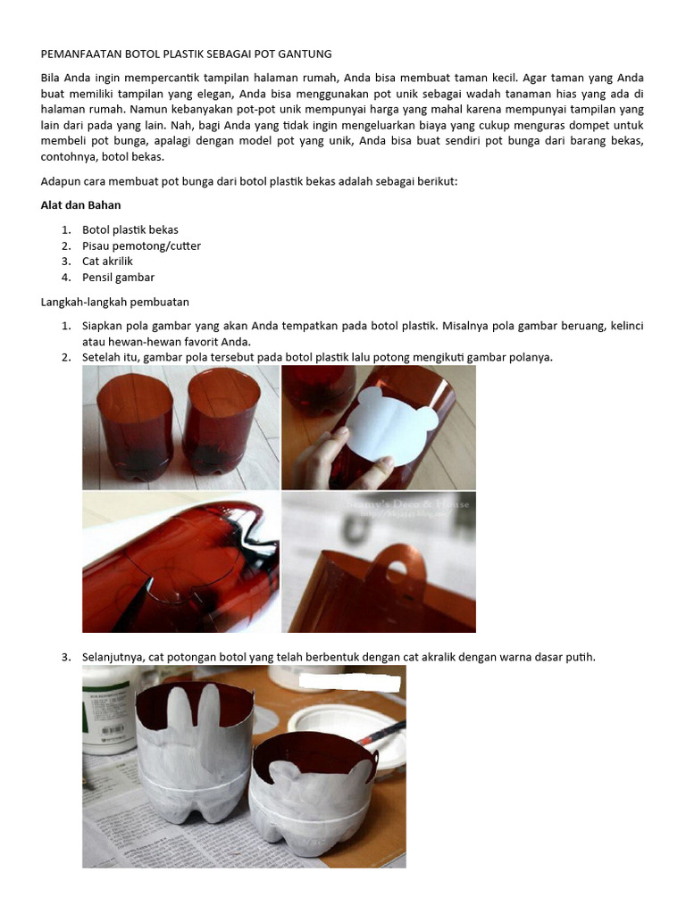 Pemanfaatan Botol Plastik Sebagai Pot Gantung | PDF