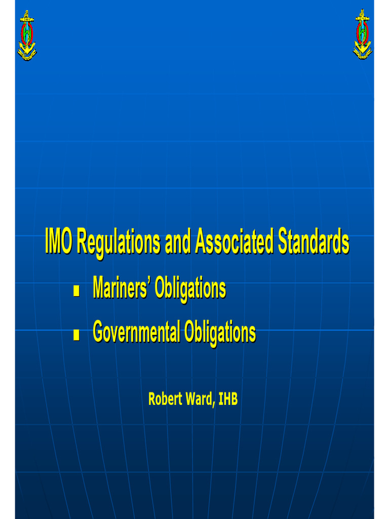 1B-RW IMO Regs and Assoc Standards | PDF | Navigation