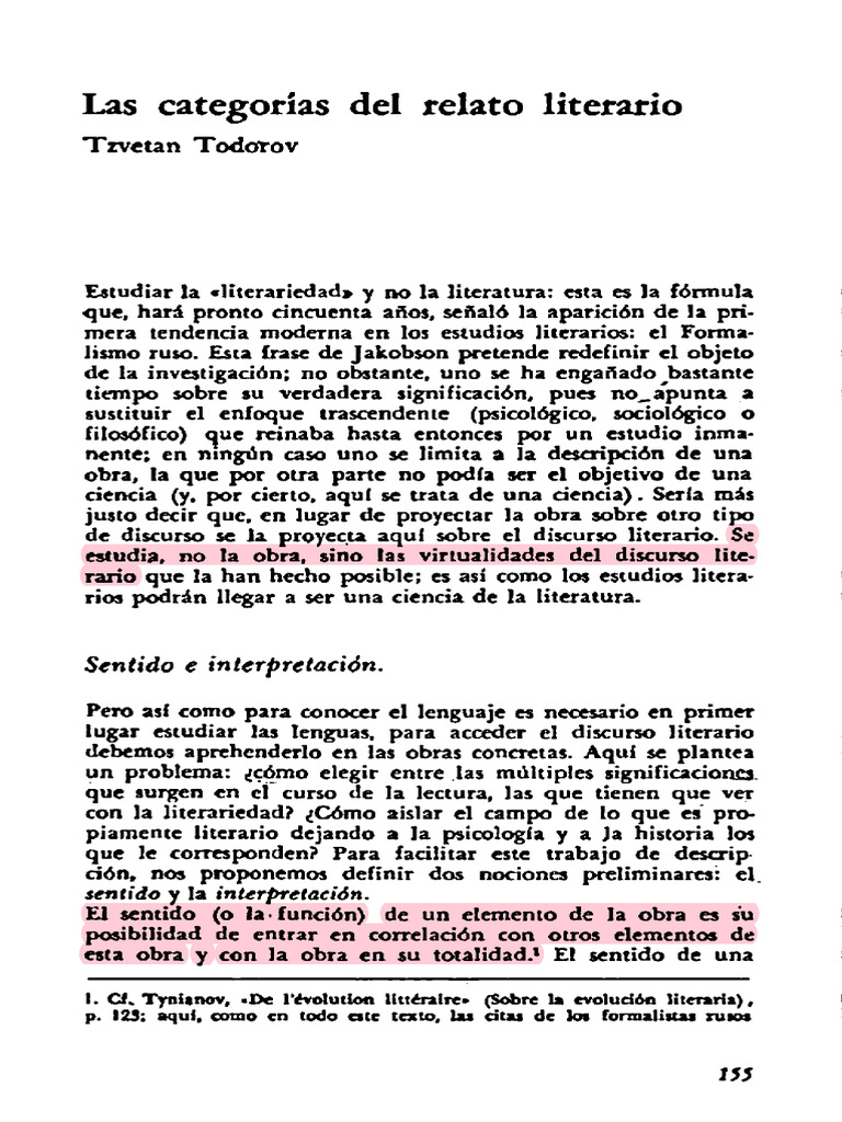 Toaz - Info Todorov Categorias Relato Literario | PDF