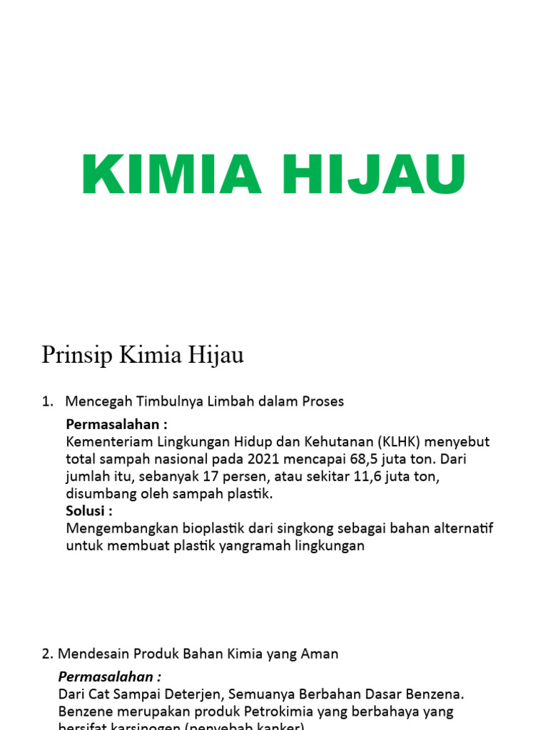 Poster Kimia Hijau Sederhana | PDF | Griya & Taman