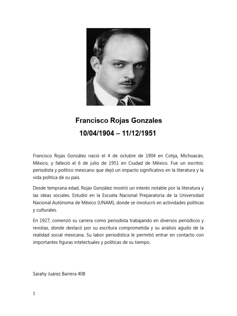 Francisco Rojas Gonzales - Biografía | PDF