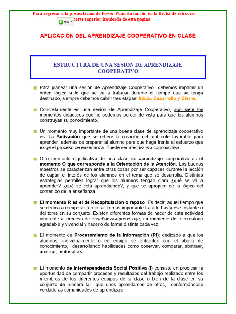 Estructura de Una Clase y Planeación | PDF | Aprendizaje | Enseñando