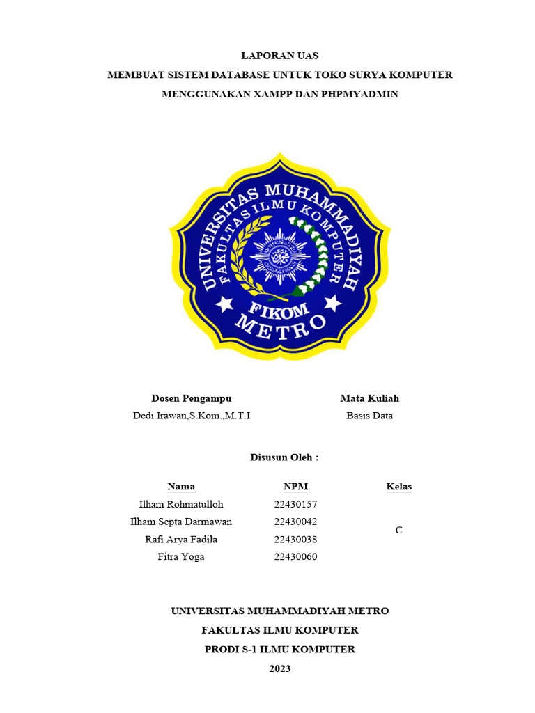 Laporan Tugas Akhir Uas | PDF | Komputer