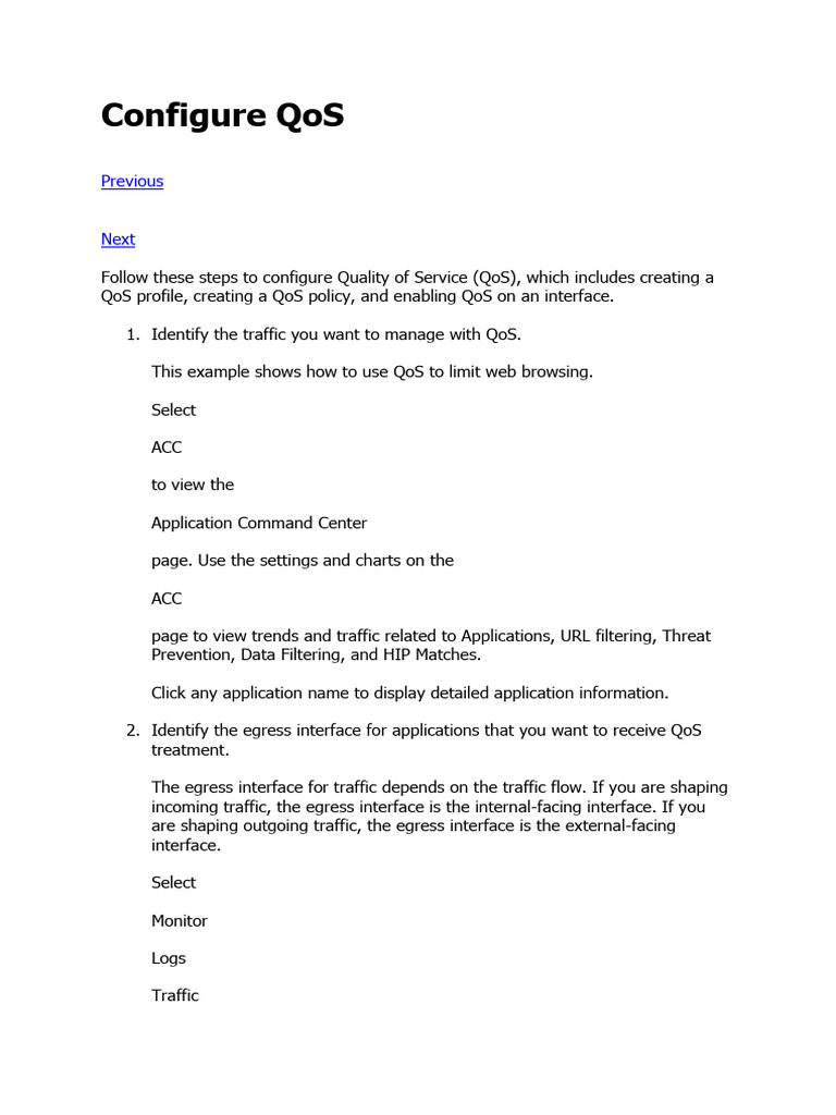 Configure QoS | PDF | Quality Of Service | Data Transmission