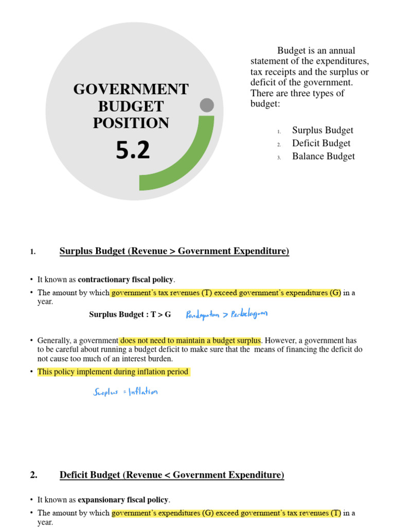 CHAPTER 52 GOVERNMENT BUDGET POSITION_231204_155320 | PDF