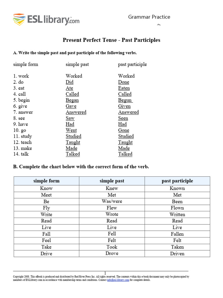 Present Perfect Tense | PDF | Perfect (Grammar) | Grammatical Tense