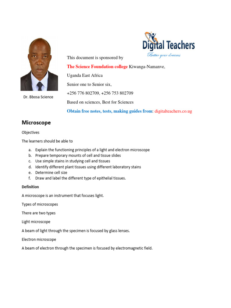 Microscope Pdf Microscope Electron Microscope