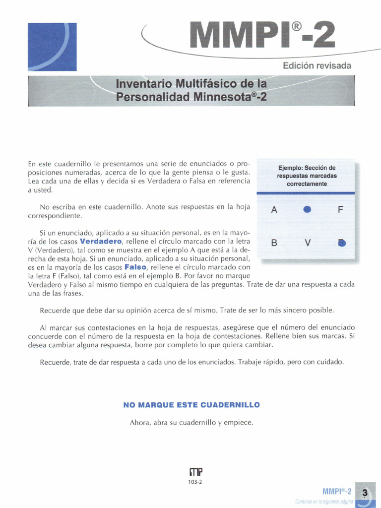 Cuestionario Mmpi 2 | PDF
