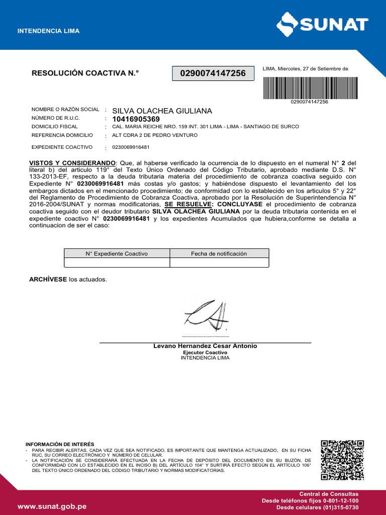 Resolucion Coactiva Sunat A Favor Del Usuario | Descargar gratis PDF | Gobierno