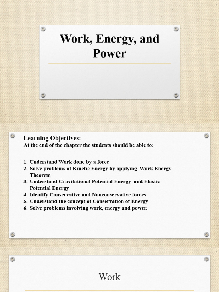 Work Energy Power | PDF | Force | Potential Energy
