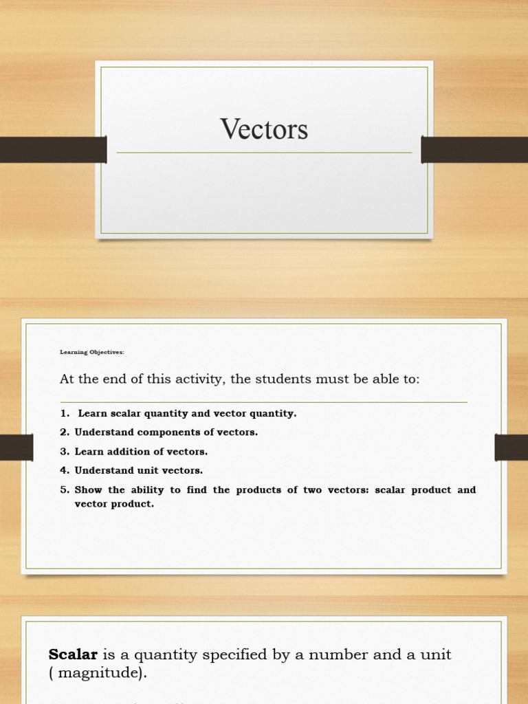 Vector Basics for Students | PDF