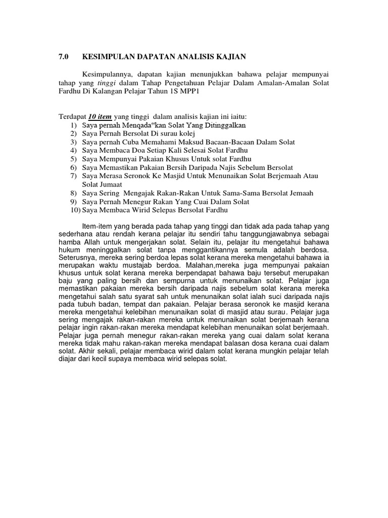 4) Kesimpulan Dapatan Analisis | PDF