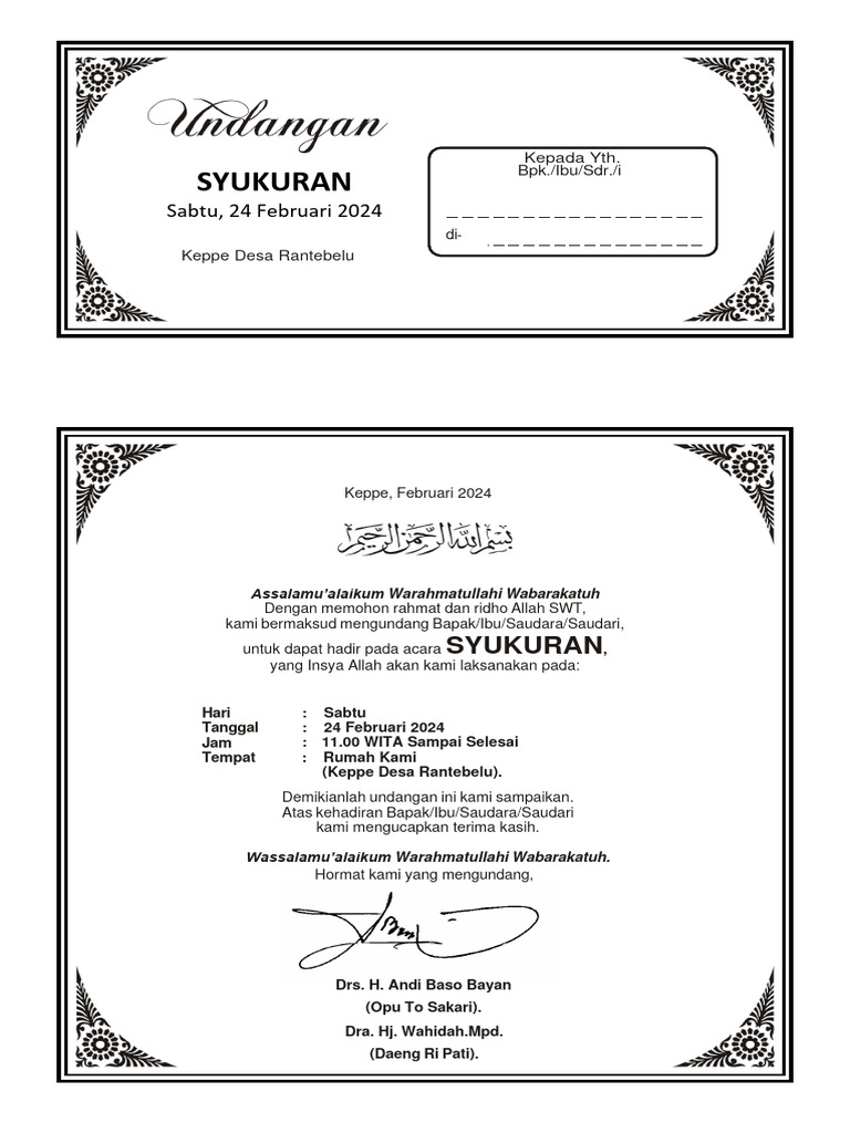 FORMAT_UNdangan_syukuran_selamatan | PDF