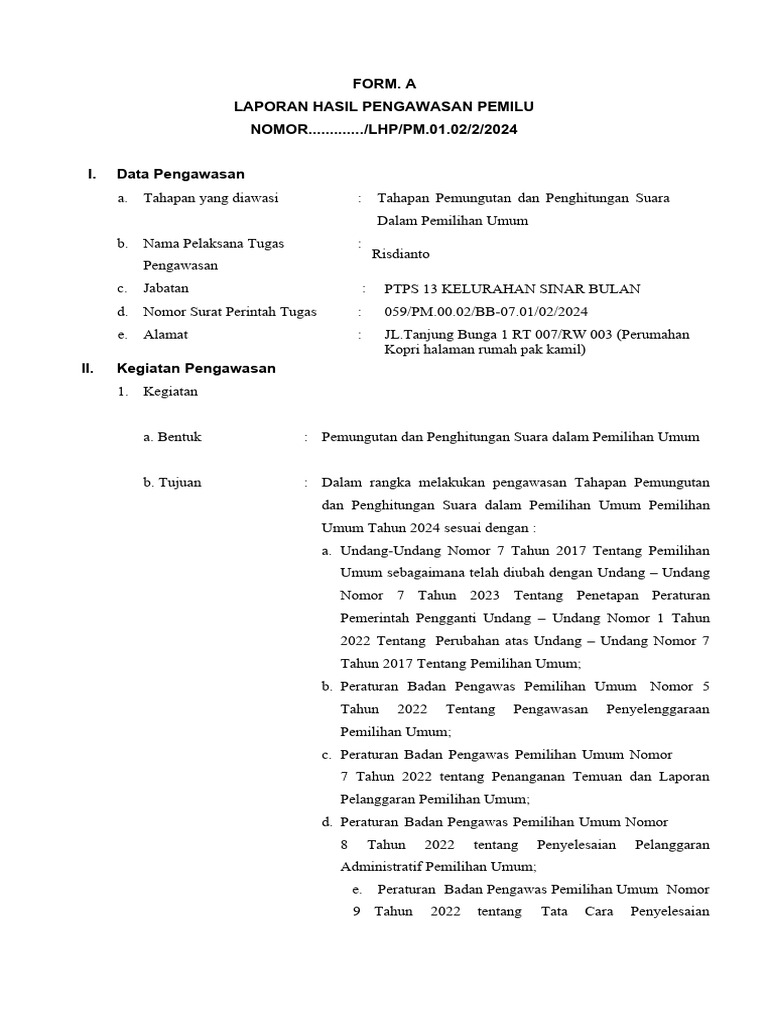 Form A Logistik (Risdianto) | PDF | Hukum