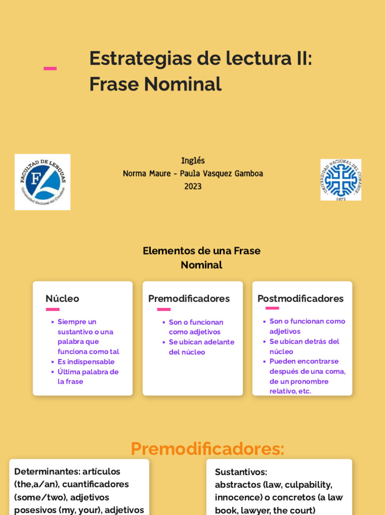 Frase Nominal | PDF | Adjetivo | Palabra