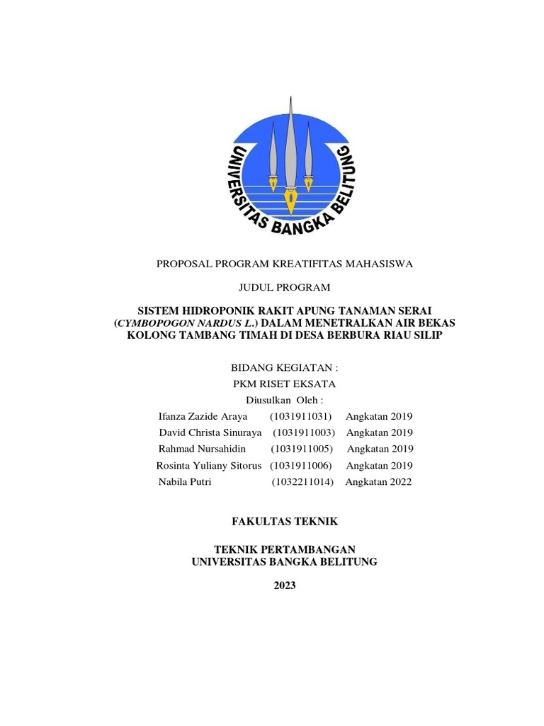 Hidroponik Serai untuk Netralisasi Air Kolong | PDF | Sains & Matematika