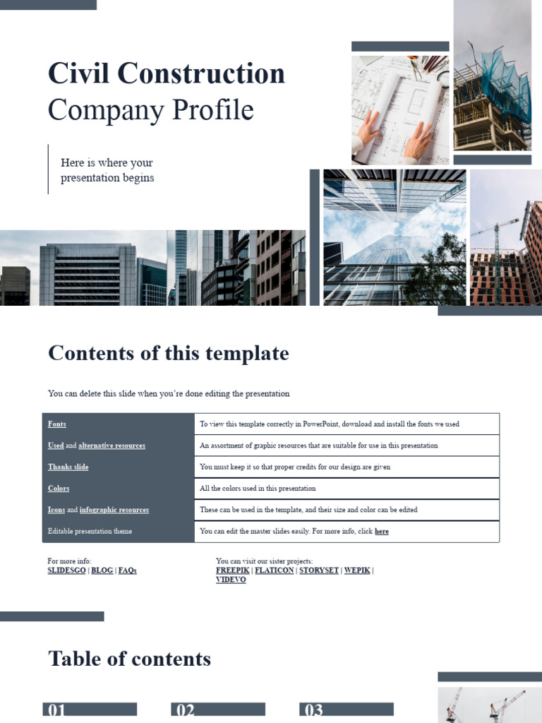Civil Construction Company Profile Template | PDF | Planets | Solar System