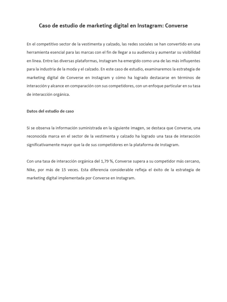 Caso de Estudio - Converse Social Media | PDF