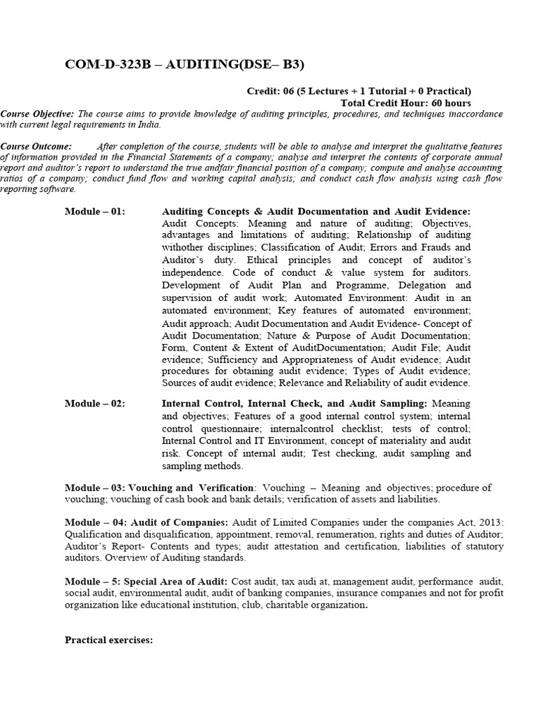 AUDITING | PDF | Audit | Internal Control