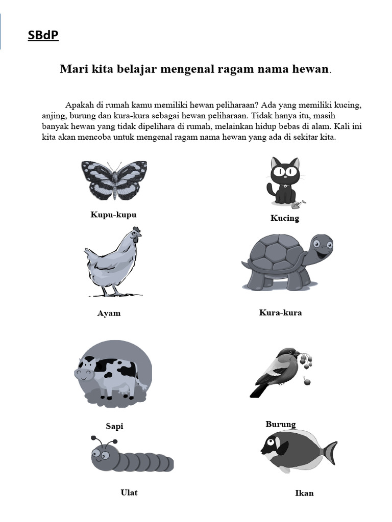 Luring Mengenal Ragam Nama Hewan LKPD 2 SBDP | PDF Luring Mengenal Ragam Nama Hewan LKPD 2 SBDP | PDF