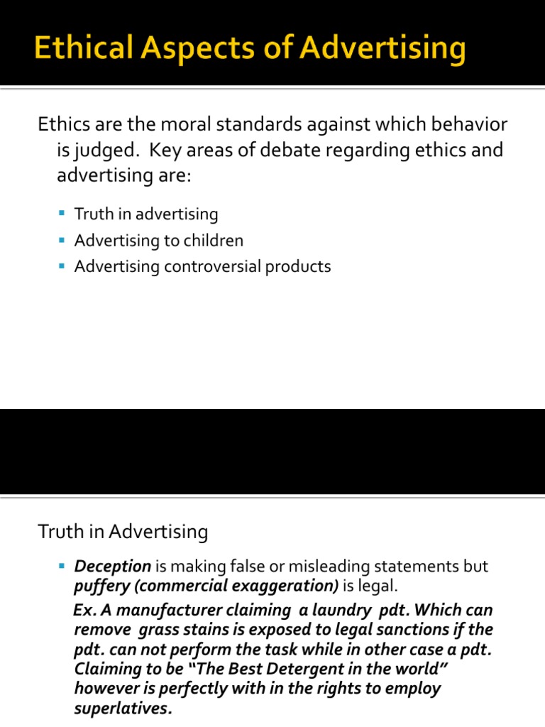 Ethical Aspects of Advertising | False Advertising | Advertising