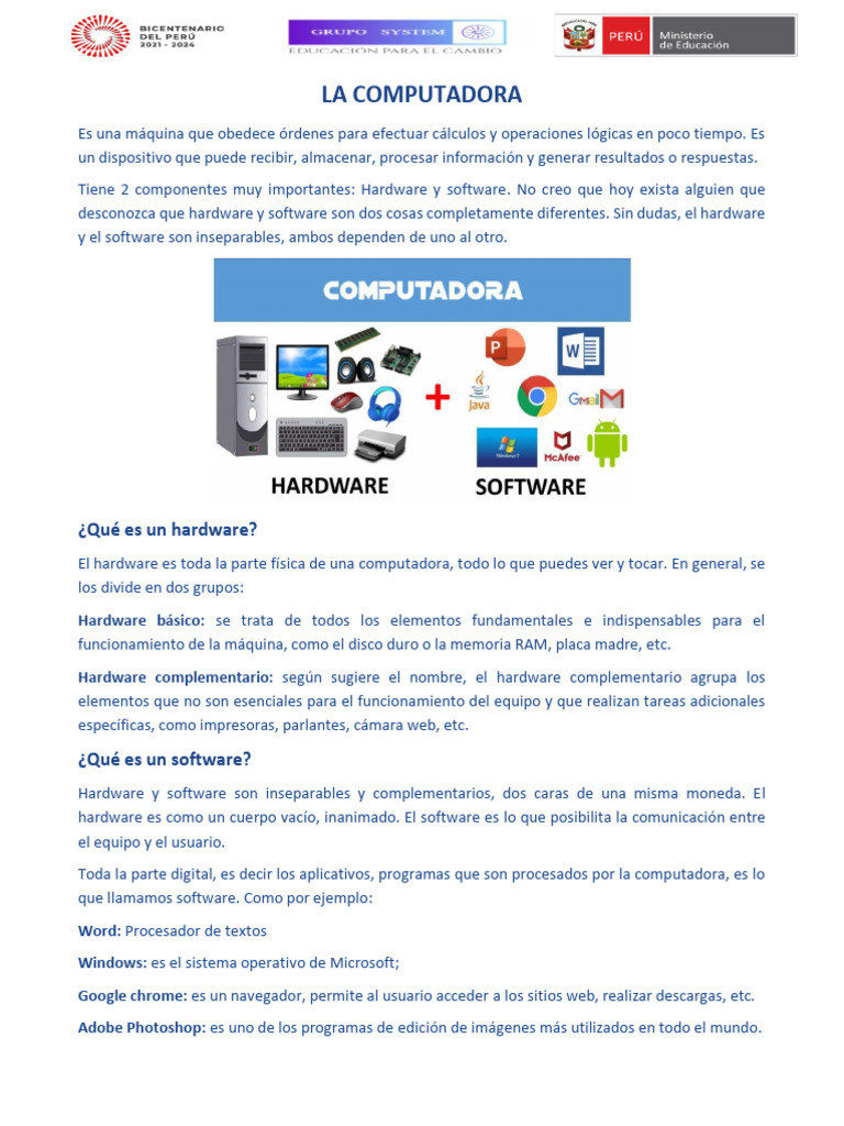 Hardware y Software: Claves de la Computadora | PDF | Hardware de la ...