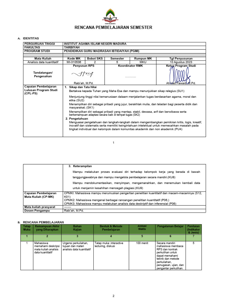 RPS Analisis Data 2023 Fix | PDF