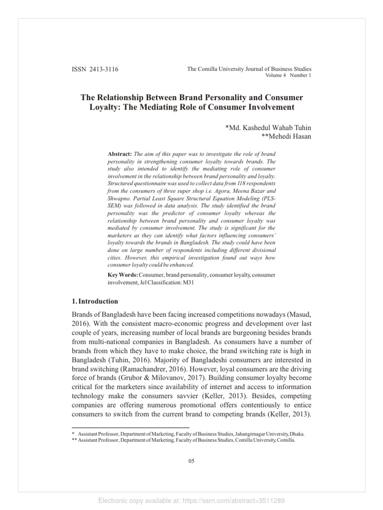 Brand Personality and Consumer Loyalty | PDF | Brand | Marketing