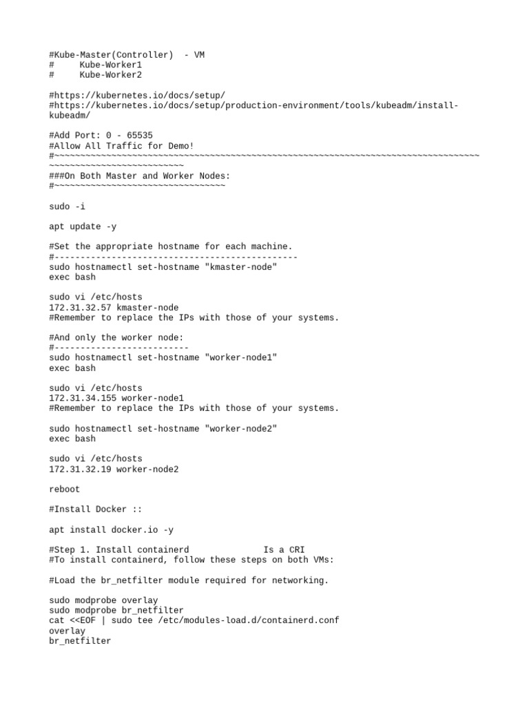 Kubernetes Installation 3 Vm Kubeadm Pdf Computer