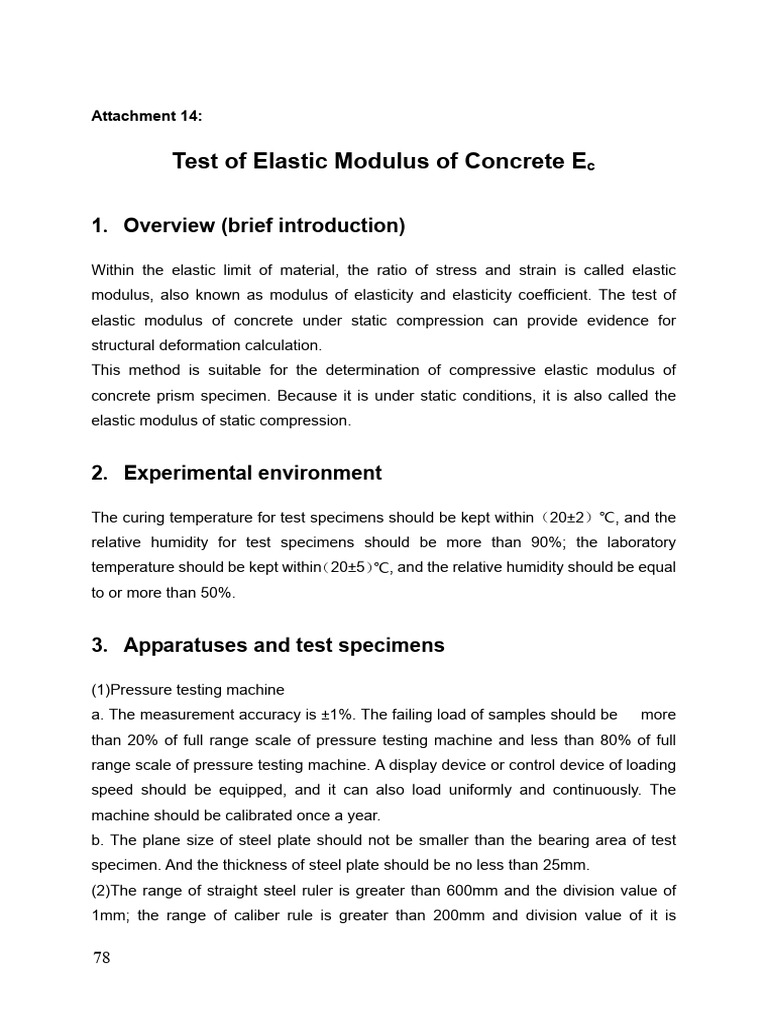 Test of Elastic Modulus of Concrete Ec | PDF | Young's Modulus ...