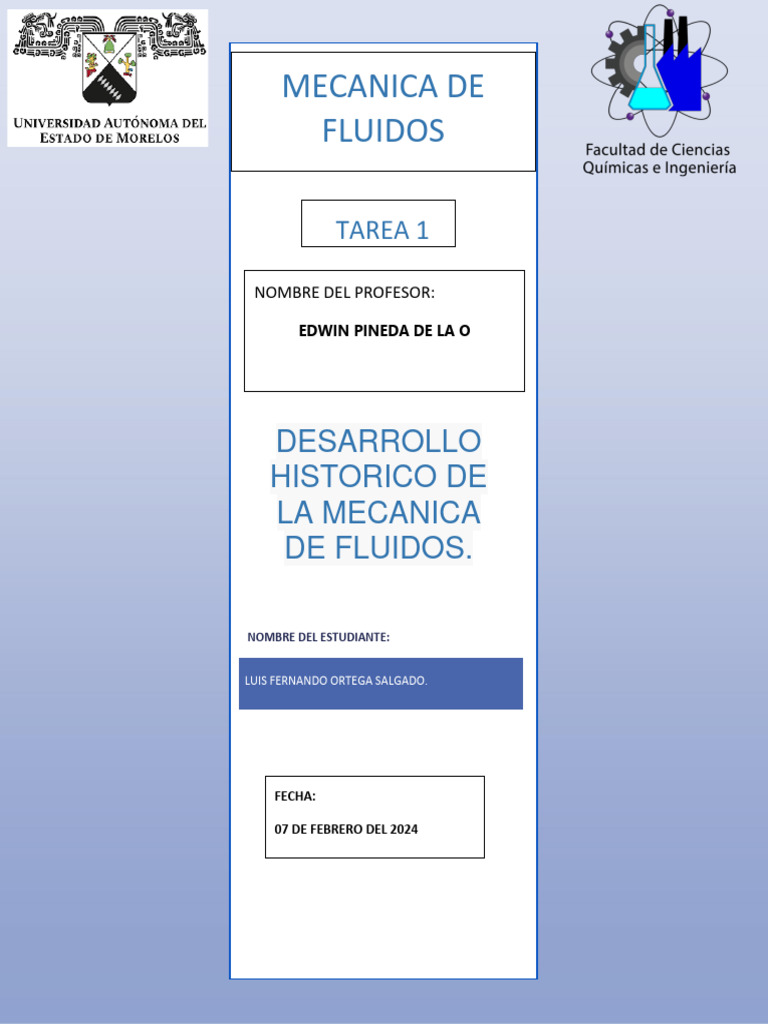 Desarrollo de La Mecanica de Fluidos | PDF | Mecánica de fluidos | Canal