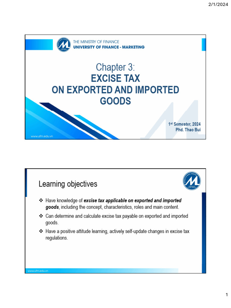 Excise Tax on Imported and Exported Goods | PDF | Taxes | Prices