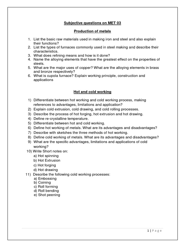 1616403439362-Subjective Questions On Manufacturing Process MET-03 ...