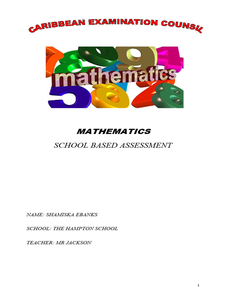 Mathematics Sba | PDF | Money