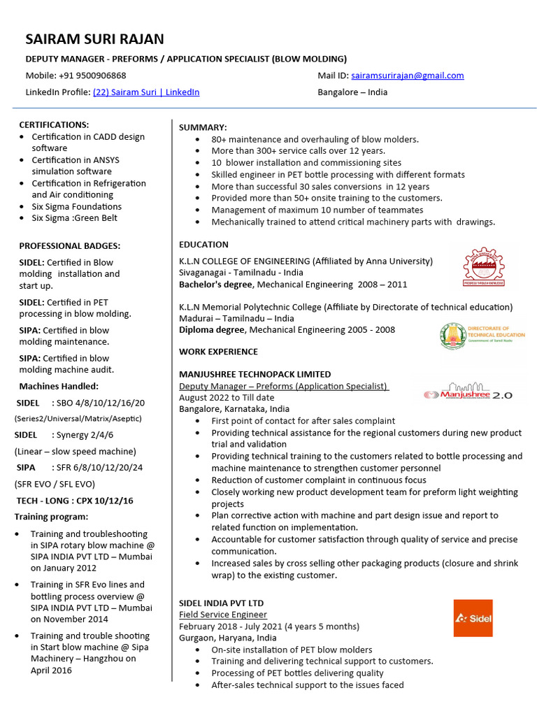 Sairam Updated Resume New 2023 | PDF
