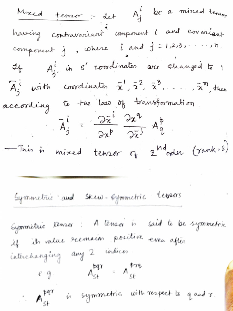 Tensor Properties | PDF | Differential Geometry | Mathematical Physics