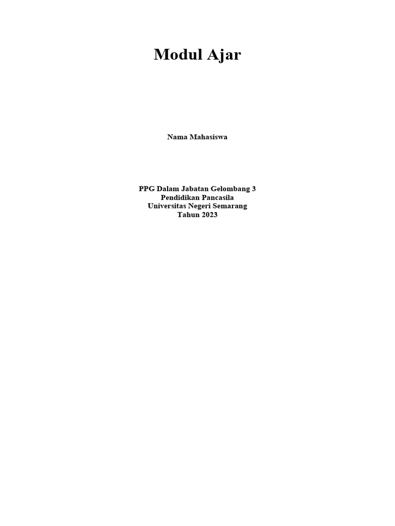 Modul Ajar Templete | PDF