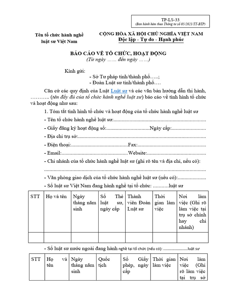 TP LS 33. Bao Cao TCHNLSVN | PDF
