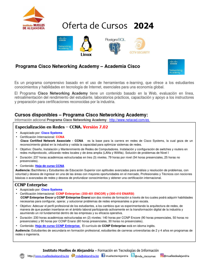 Oferta de Cursos | PDF | Circuito cerrado de televisión | Software