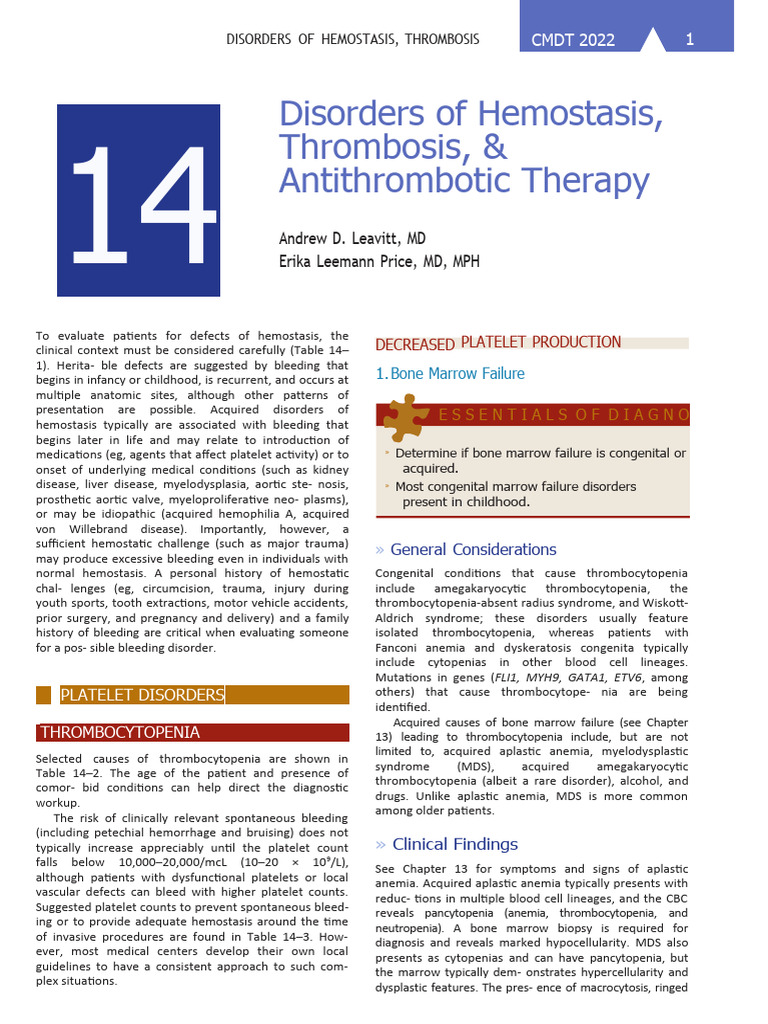 Cap 14 | PDF | Hemostasis | Bleeding