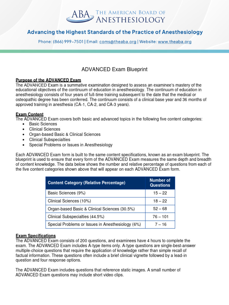 advanced blueprint 1 | PDF | Anesthesia | Surgery