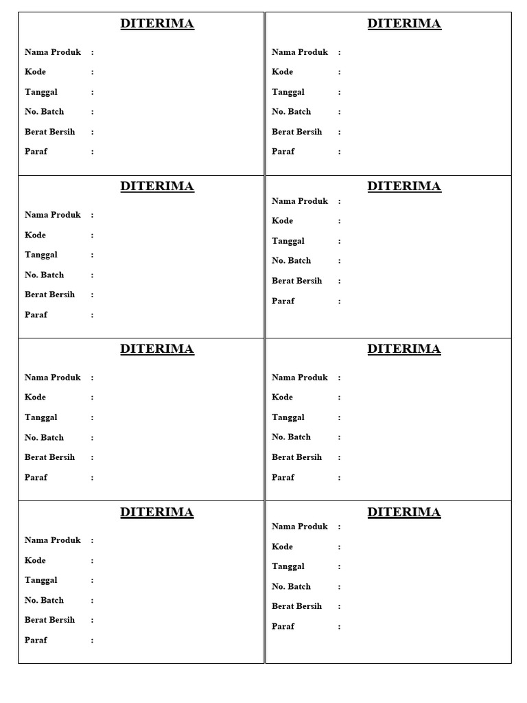 Label Release Produk | PDF