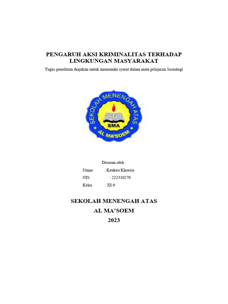 Contoh Format Penulisan Penelitian Sosial | PDF | Sains & Matematika