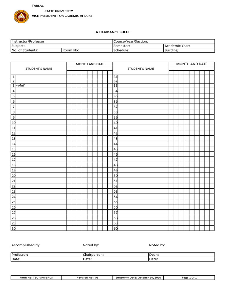 Attendance Sheet Lec | PDF | Academia Attendance Sheet Lec | PDF | Academia