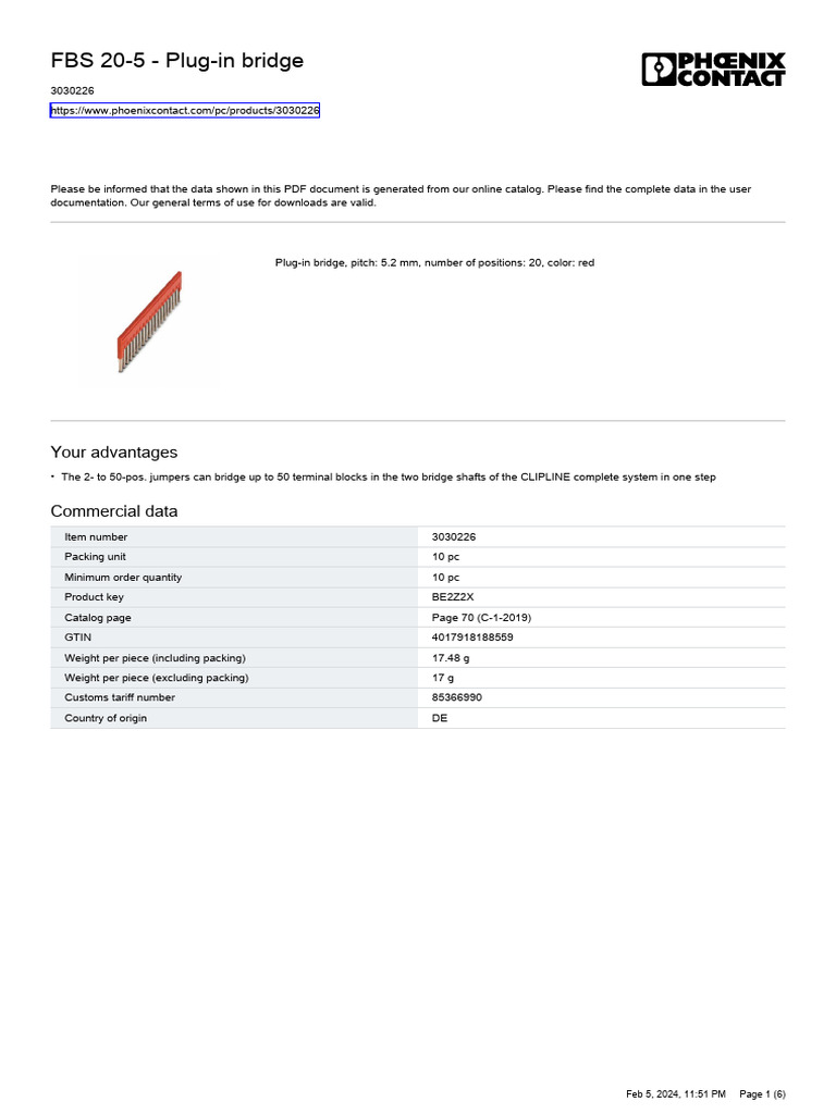 FBS 20-5 Plug-in Bridge Overview | PDF | Electrical Engineering